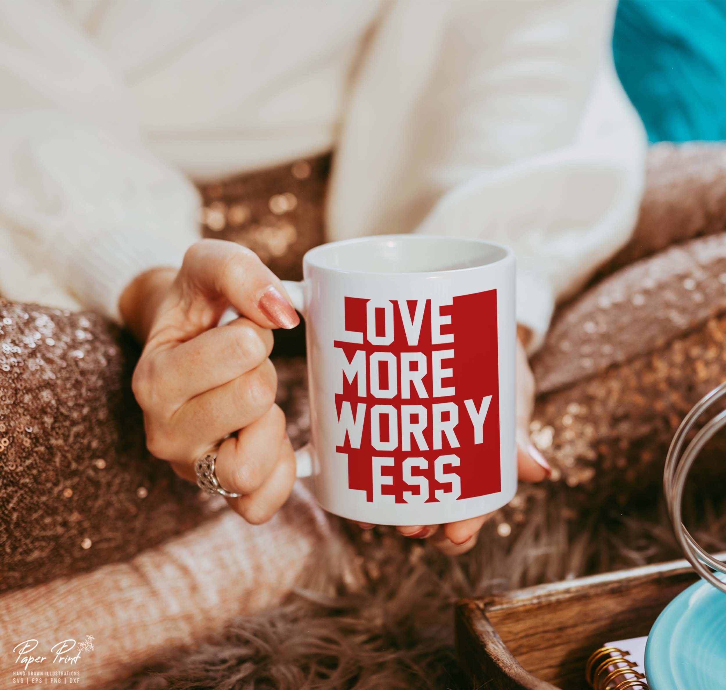 Love More Worry Less SVG, Valentine SVG, Valentine's Day SVG, Valentine ...