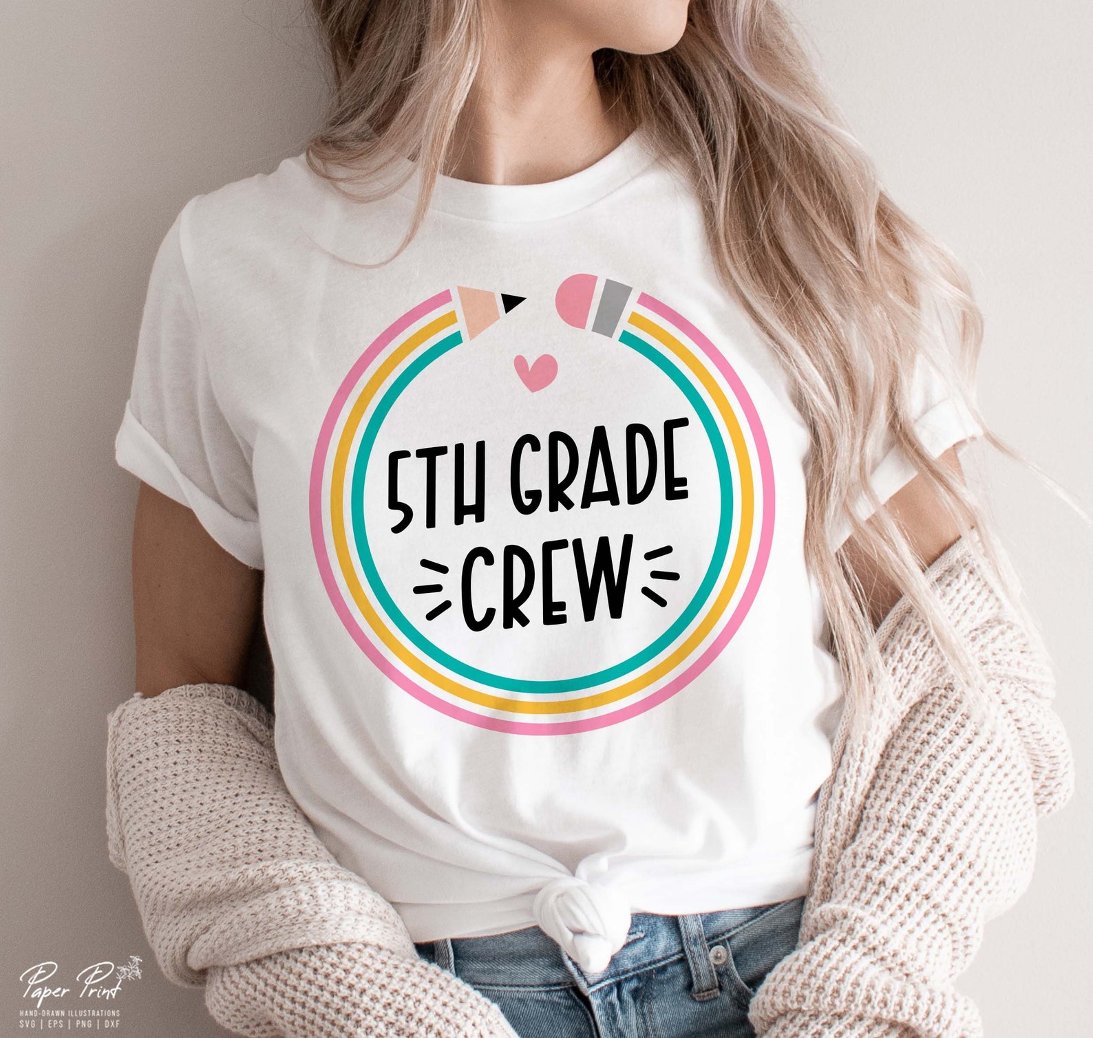 5th Grade Crew SVG PNG 5th Grade Teacher Svg Back to School - Etsy
