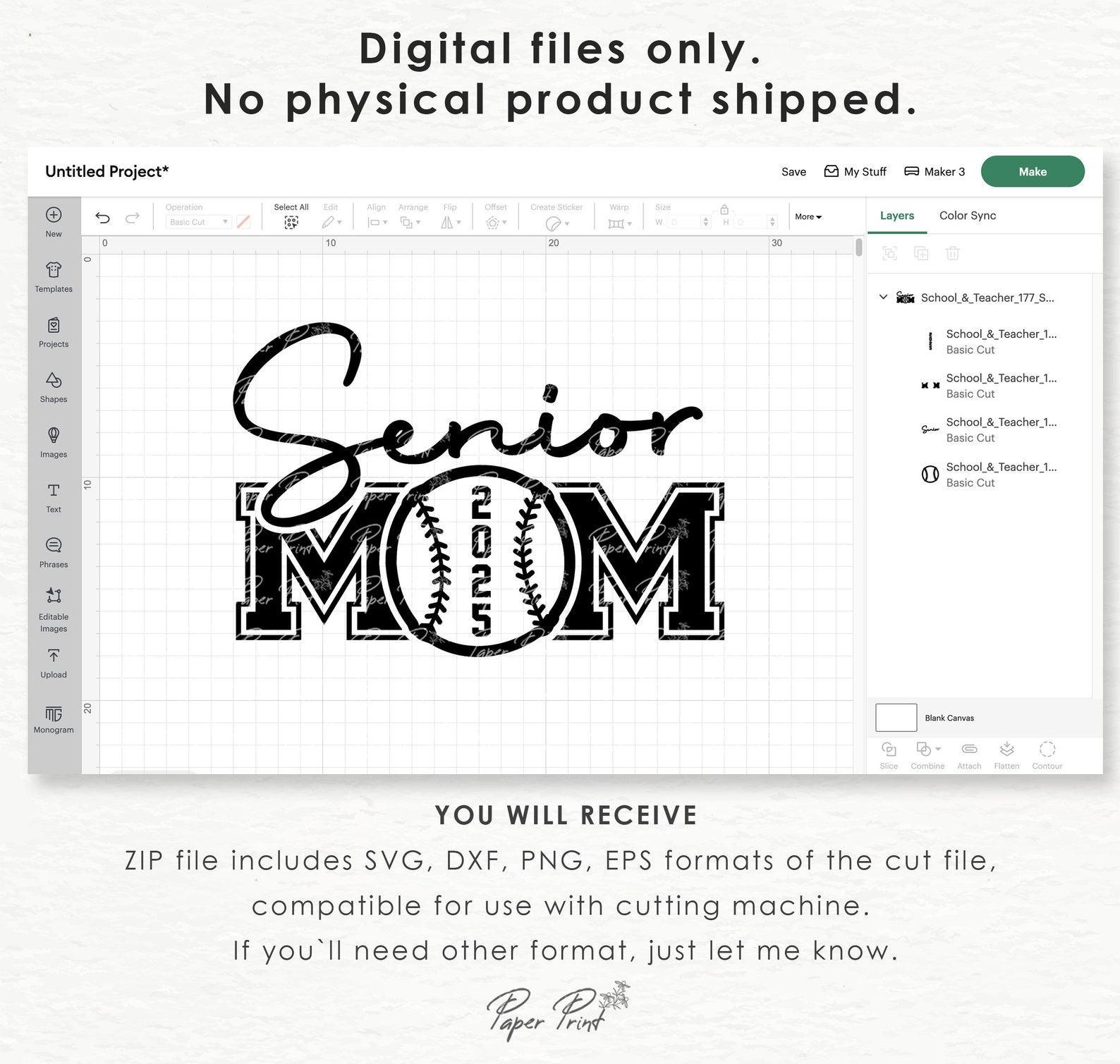 Senior Baseball Mom 2025 SVG PNG, Senior 2025 SVG, Graduation Svg ...