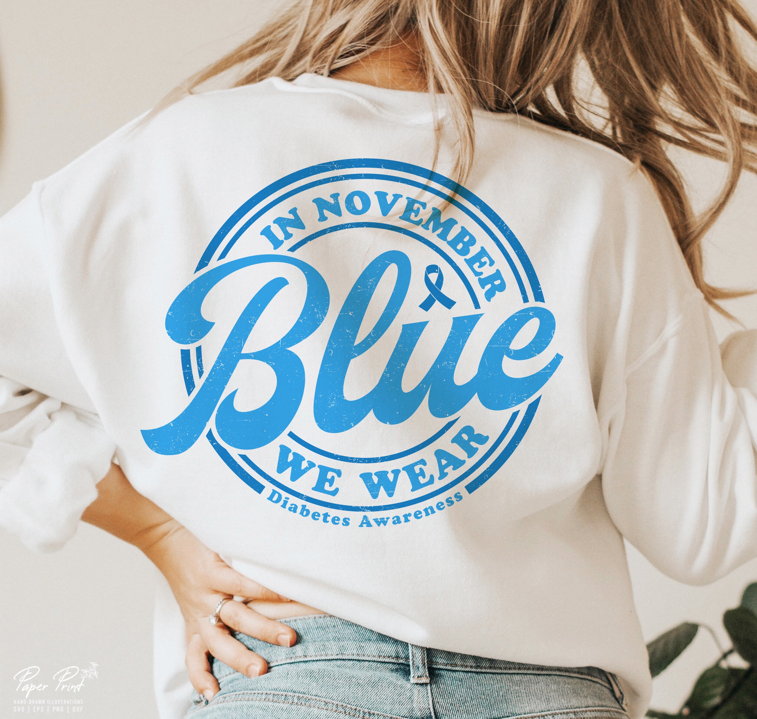 In November We Wear Blue Svg, Diabetes Awareness SVG & PNG Sublimation ...