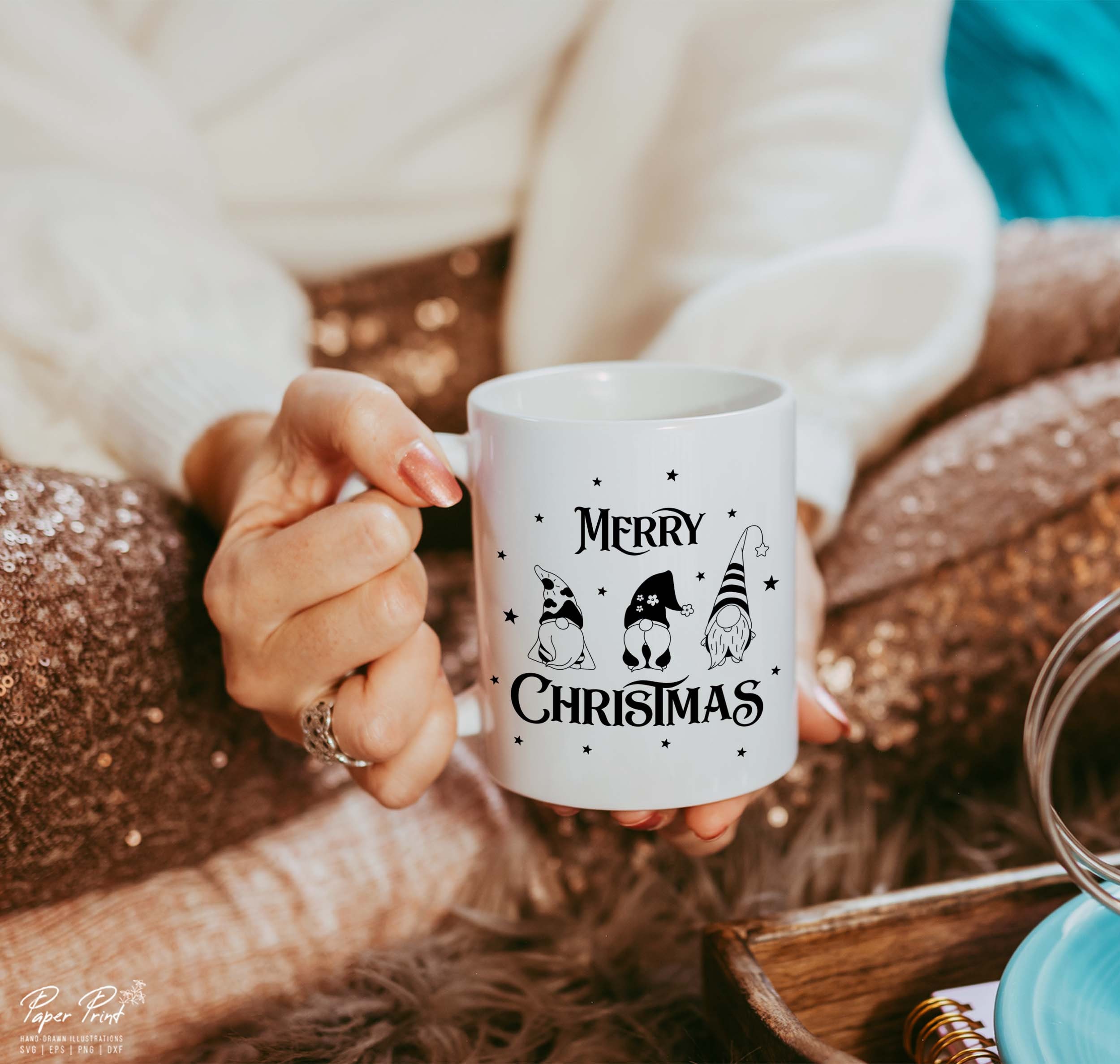 Christmas Gnome Svg Merry Christmas Svg Coffee Mug Svg - Etsy