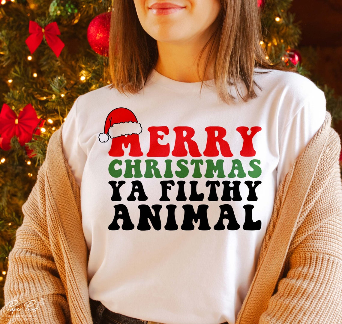 Merry Christmas Ya Filthy Animal SVG Funny Christmas Svg - Etsy