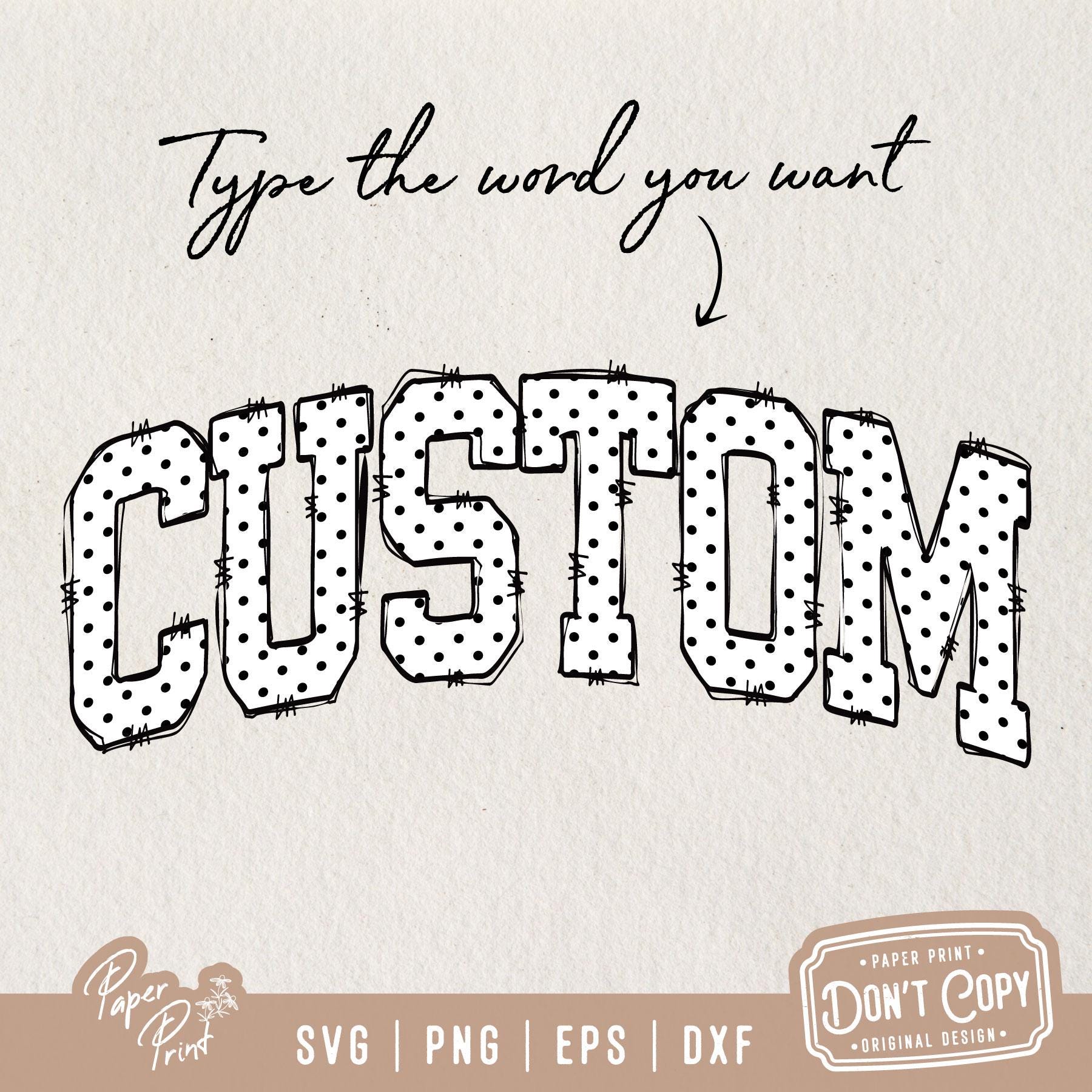 Custom Polka Dot Wording for Designs SVG PNG (digital Download ...