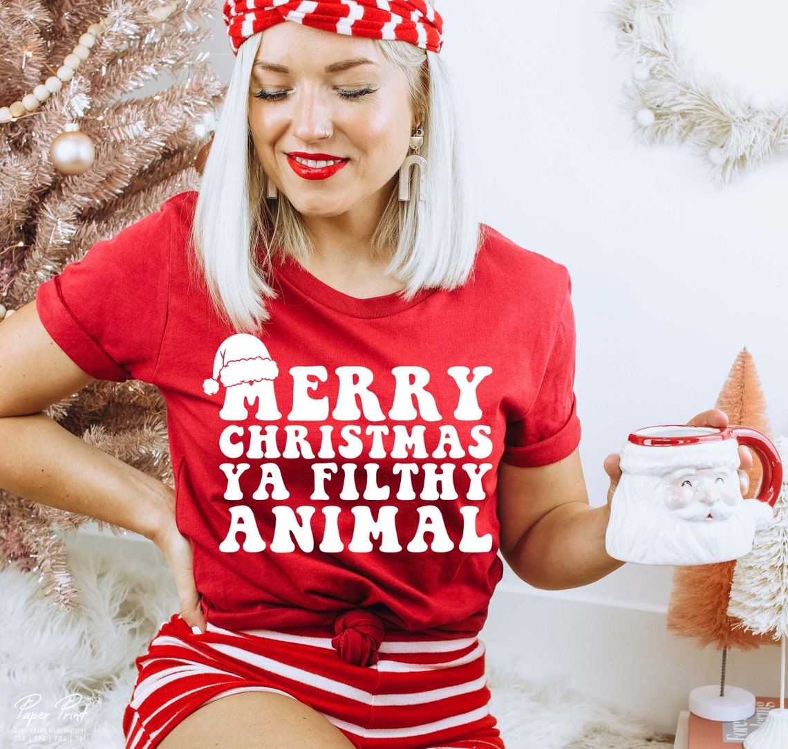 Merry Christmas Ya Filthy Animal SVG Funny Christmas Svg - Etsy