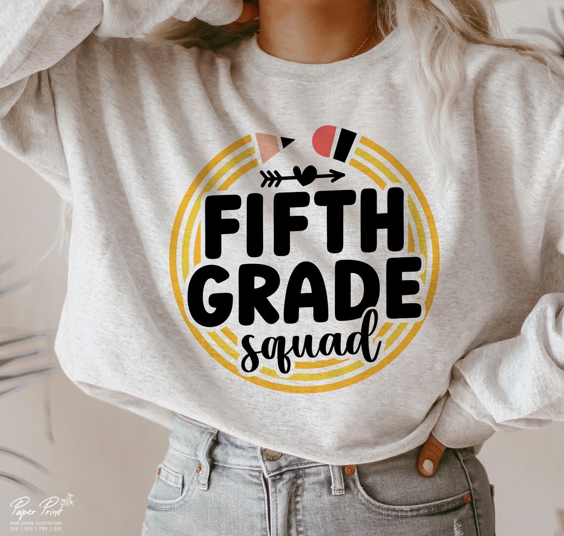5th Grade Svg, Fifth Grade Squad Svg, Back to School Svg, Teacher Svg ...