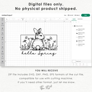 Hello Spring SVG, Easter SVG, Happy Easter Svg, Floral Bunny SVG ...