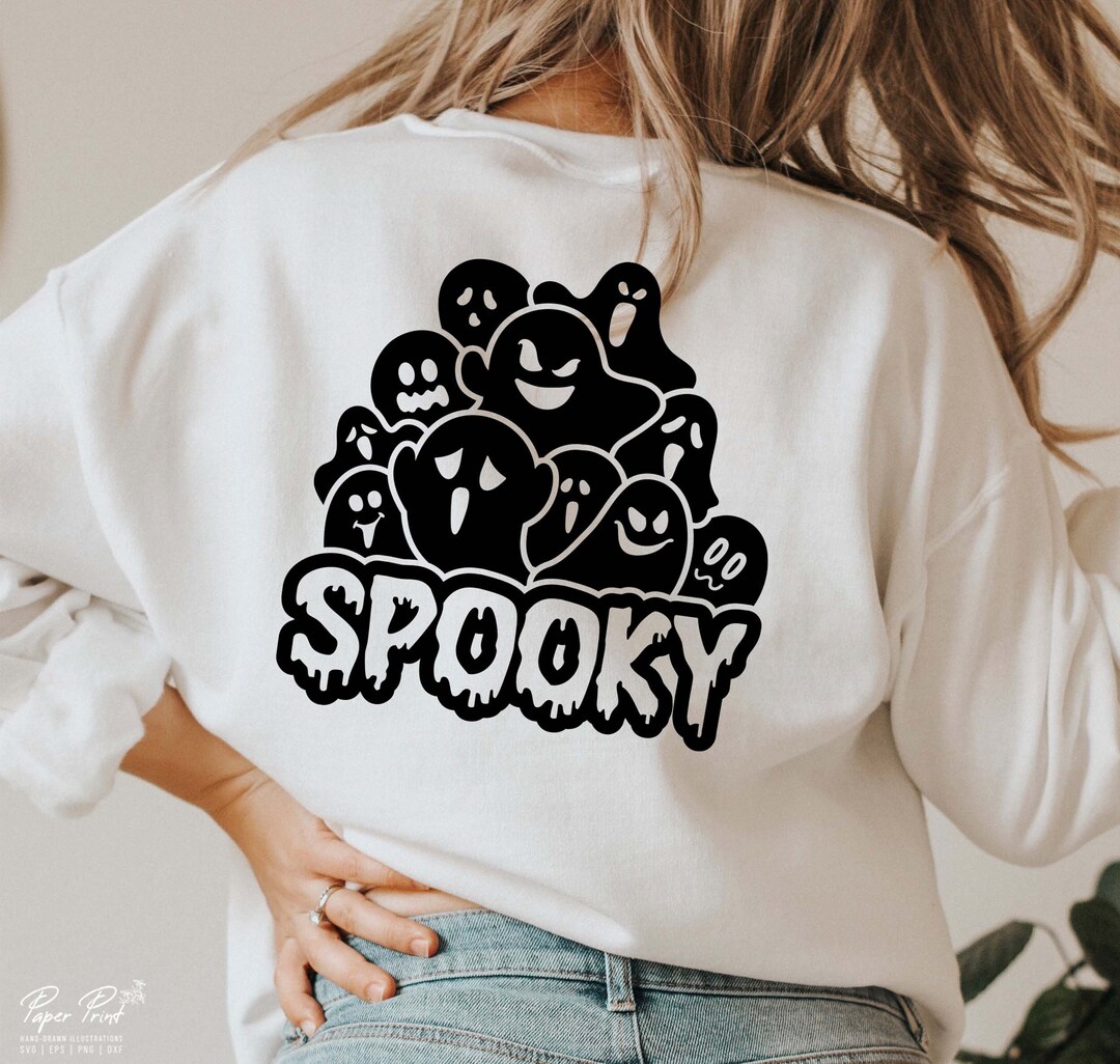 Spooky Ghost SVG, Halloween Shirt Design, Cricut Cut Files (PNG, DFX ...