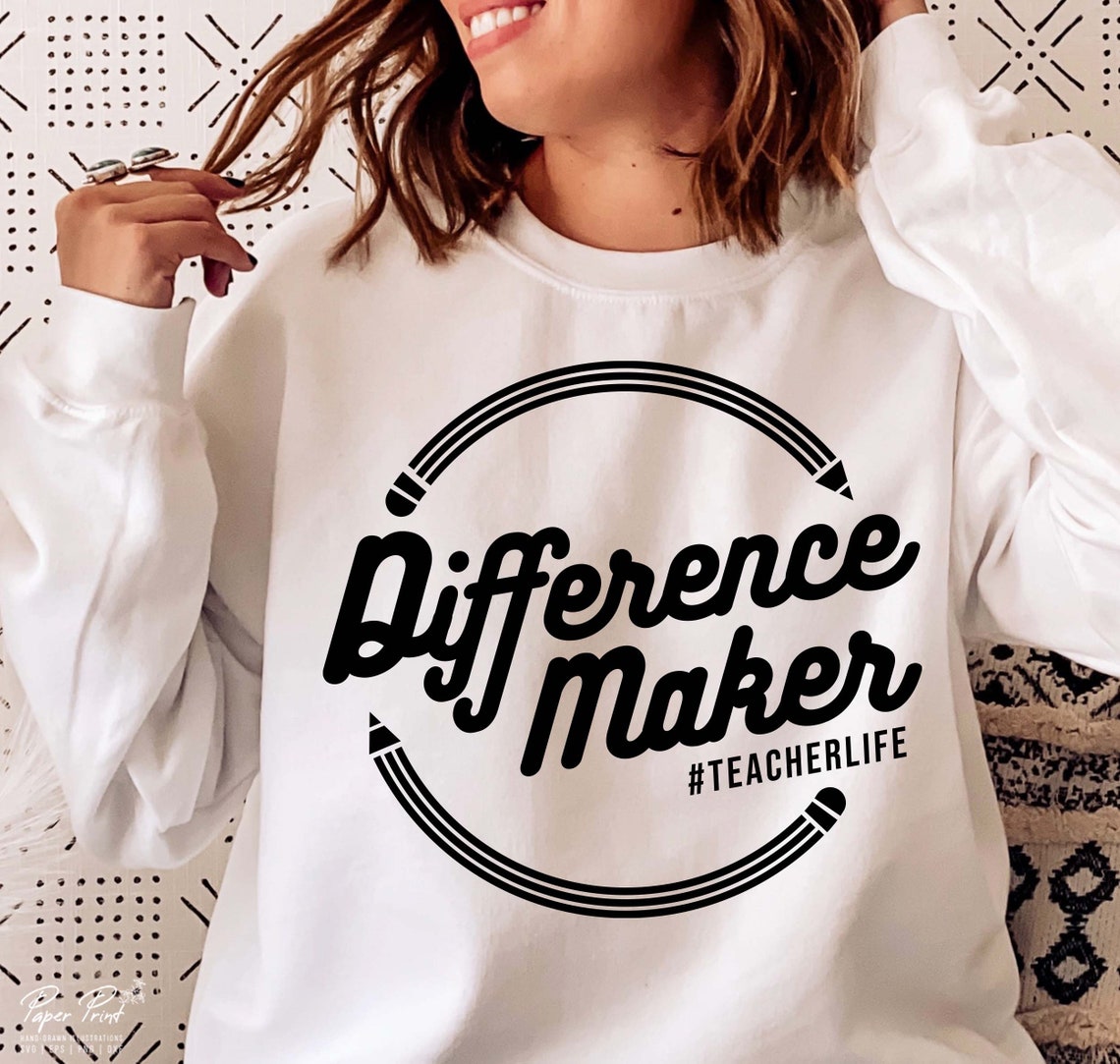 Difference Maker SVG PNG Teacher Life SVG Teacher | Etsy