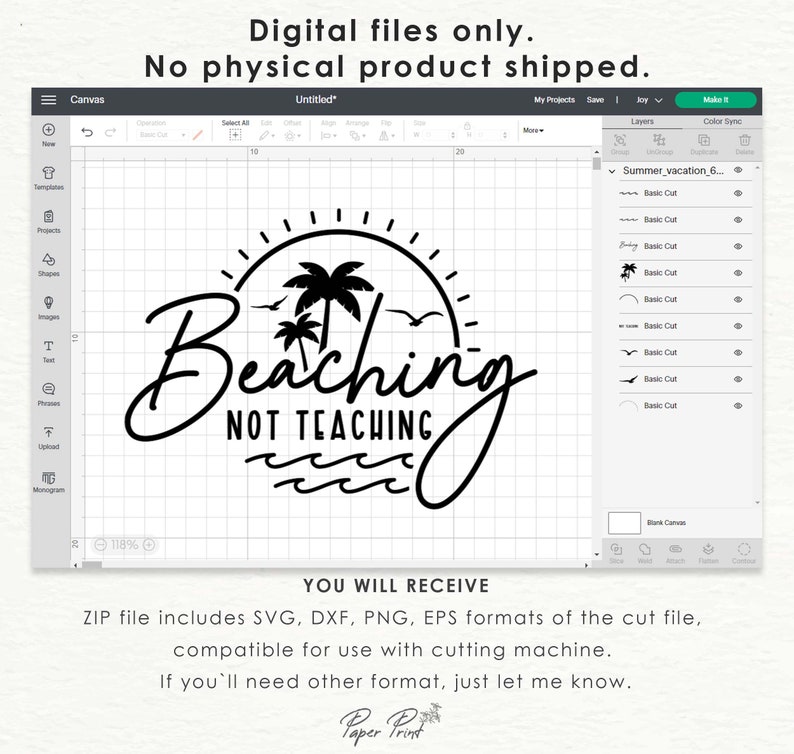 Beaching Not Teaching SVG PNG School Out for the Summer SVG - Etsy