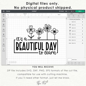 It's A Beautiful Day to Learn Svg, Gift for Teacher Svg, Teacher Shirt ...