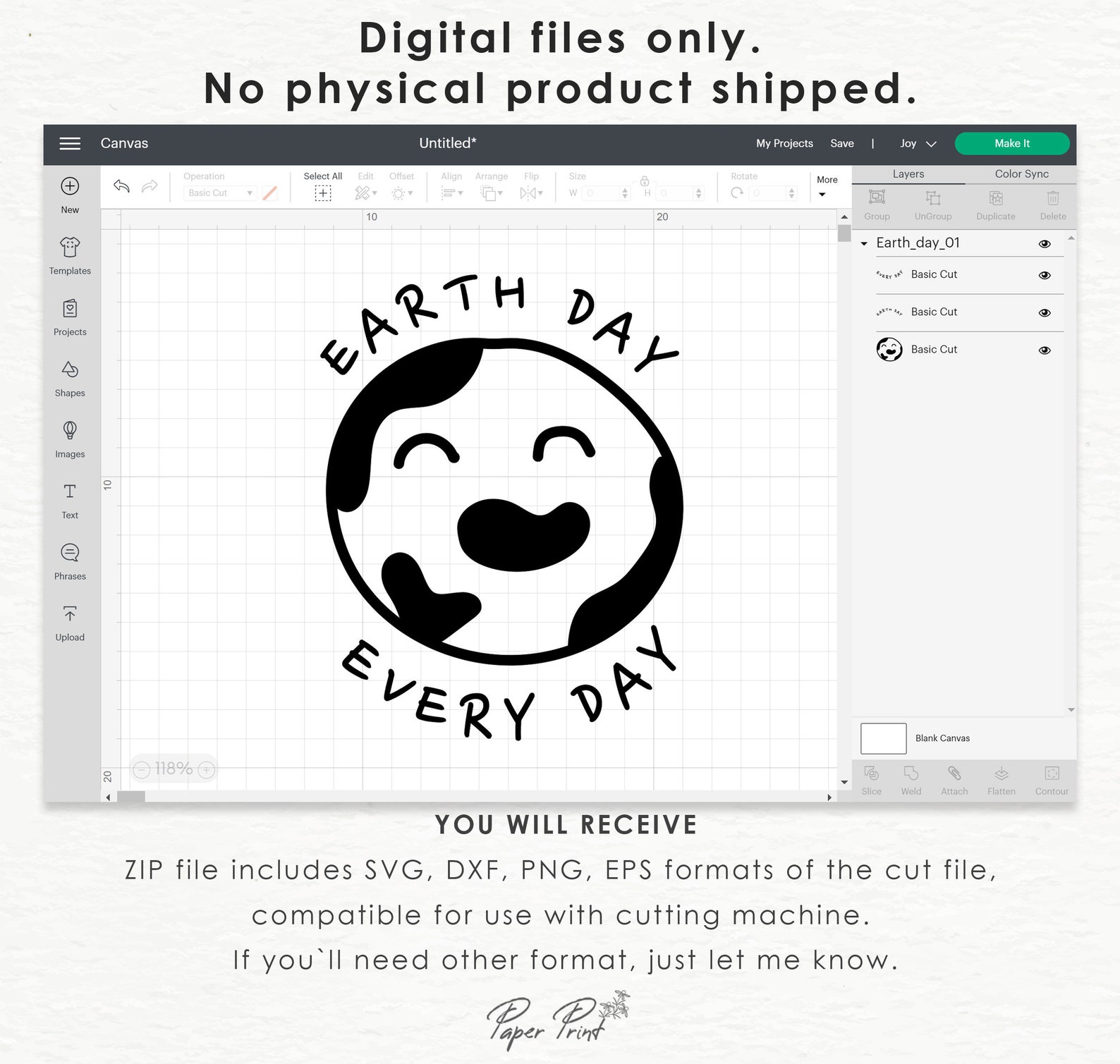 Earth Day Every Day SVG, Planet Cut File (PNG, DXF) - Etsy