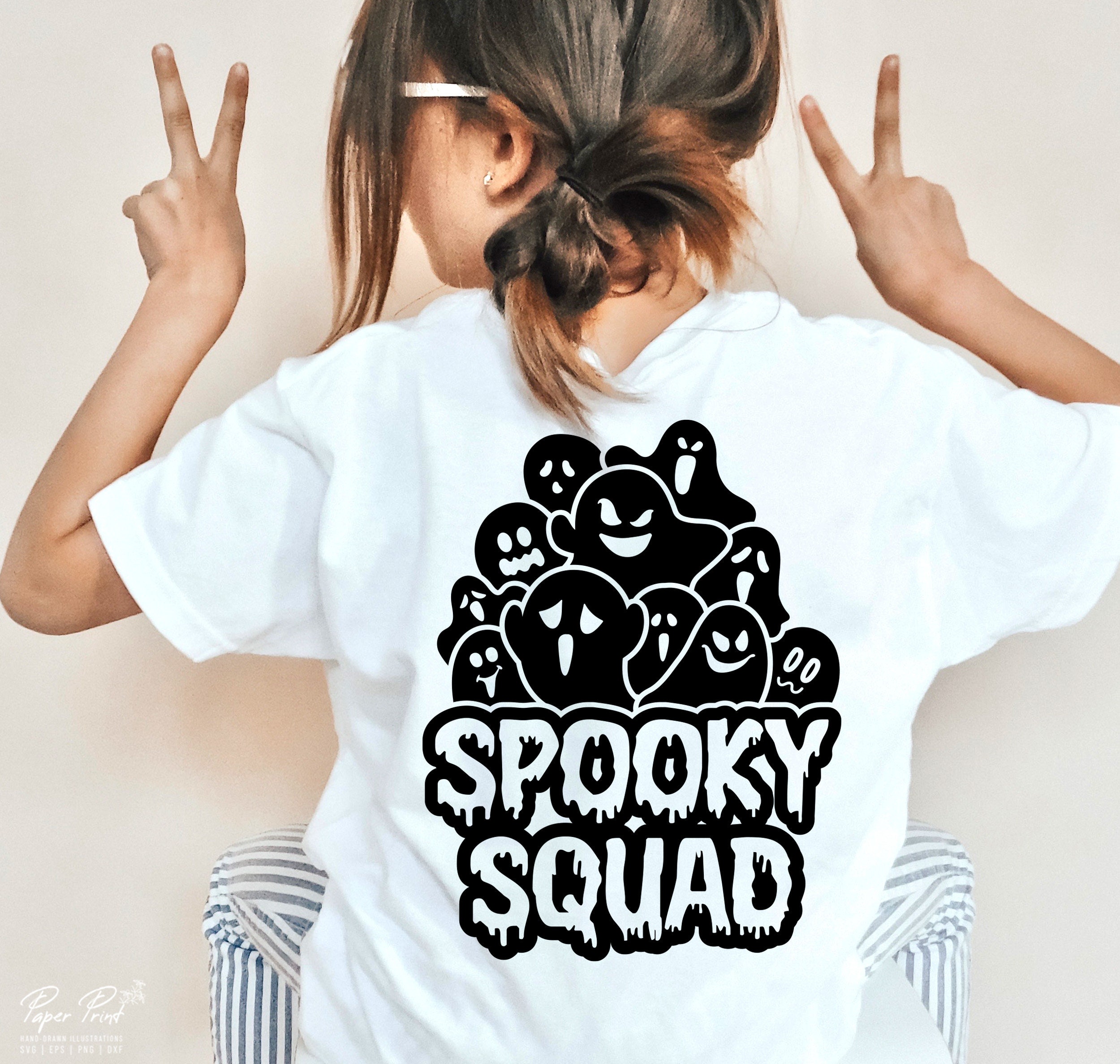 Spooky Squad Halloween Ghost SVG PNG, Family Shirts, Cricut Cut Files ...