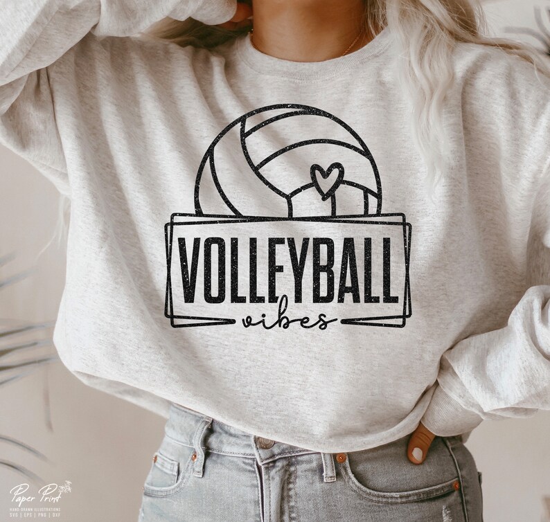 Volleyball Vibes SVG PNG, Volleyball Svg, Game Day Volleyball Svg ...