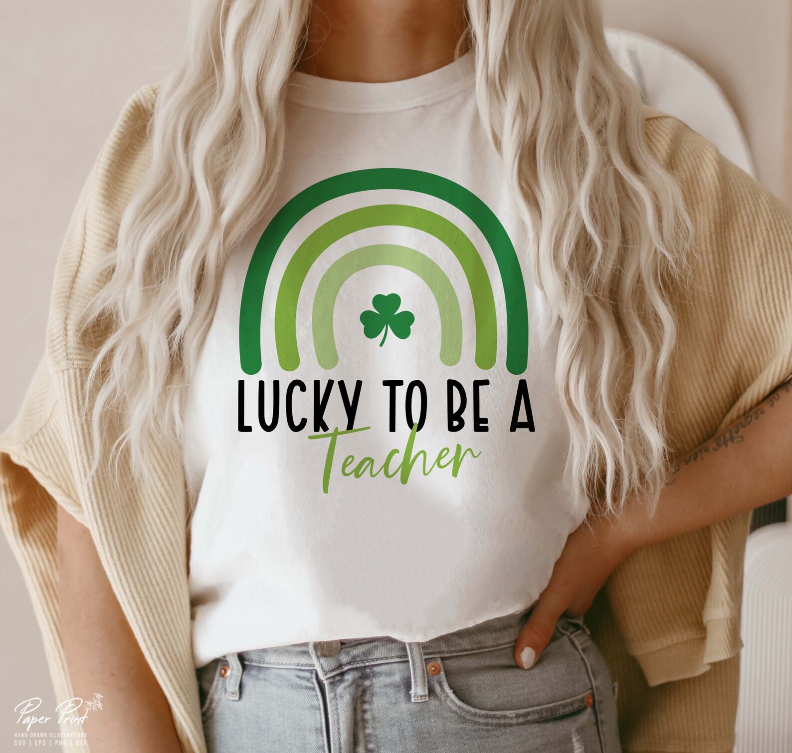 Lucky to Be a Teacher SVG PNG Lucky Svg Lucky Rainbow - Etsy