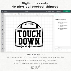 Touchdown Season Football SVG PNG, Football Mom SVG, Football Shirt Svg ...