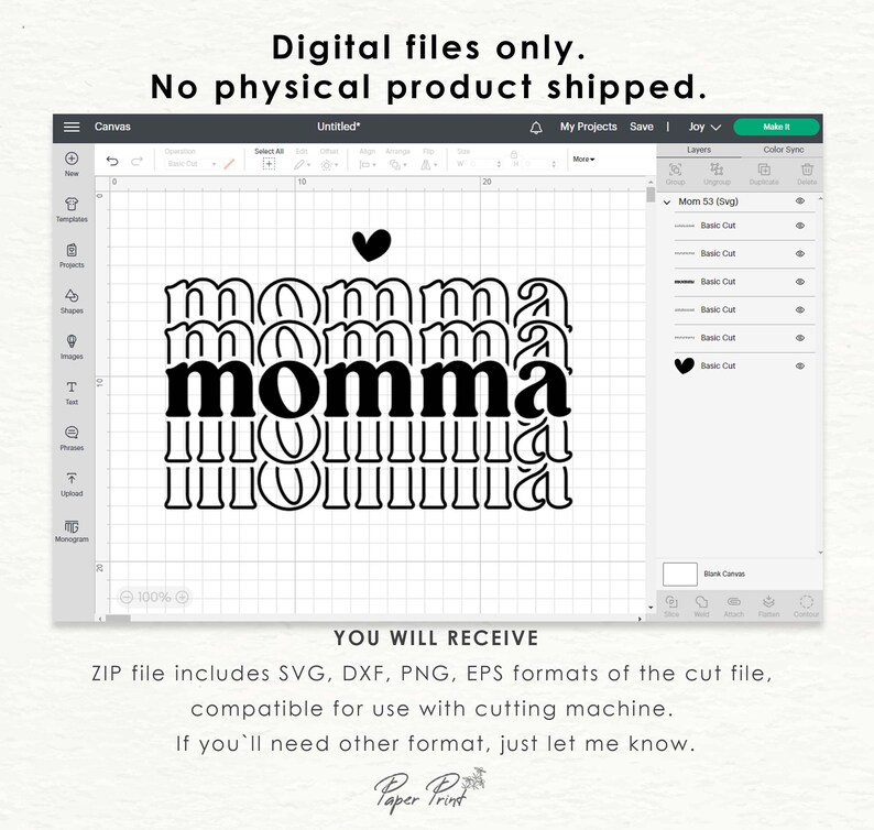 Momma SVG, Mama Shirt Design, Mothers Day Gift (digital Files) - Etsy