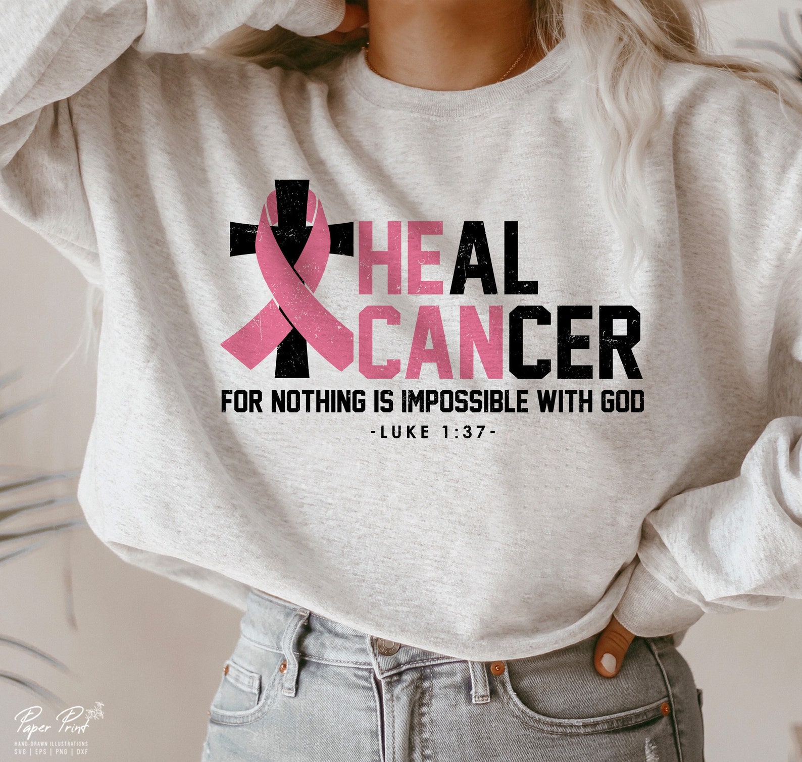 Breast Cancer Svg, Christian Svg, Religious Svg, Fight for a Cure Svg ...