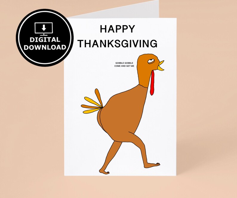 Happy Thanksgiving Card, Funny Thanksgiving Card, Printable Card ...