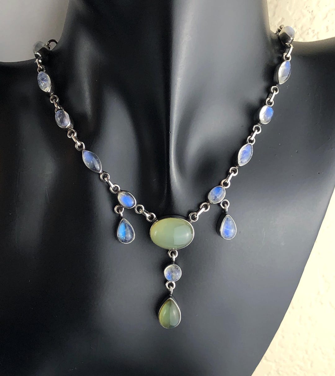 Vintage Nicky Butler Sterling Silver, Rainbow Moonstone and Green ...