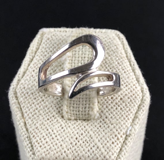 Modernist Minimalist Sterling Silver Bypass Ring / Si… - Gem