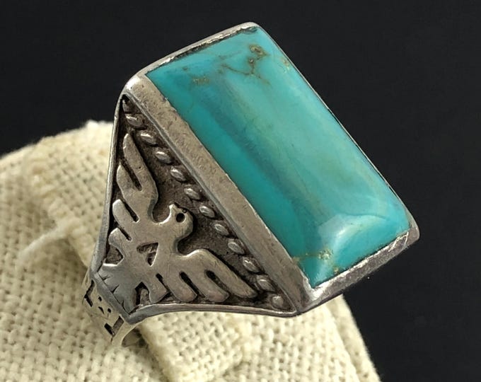 Southwestern Bell Sterling Silver Turquoise Thunderbird and Kachina Men ...