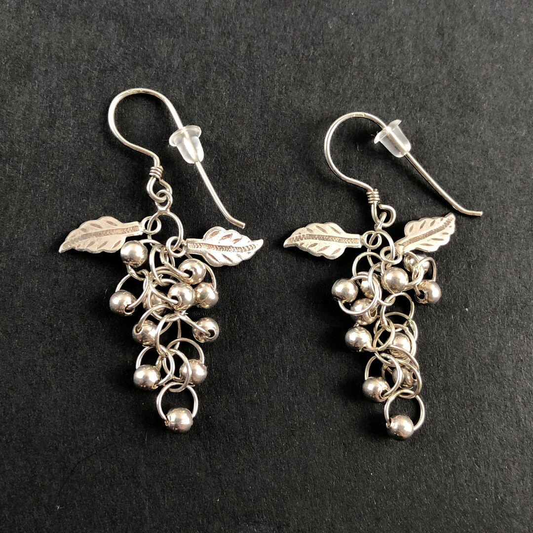 Estate Sterling Silver Cha-cha Ear Wire Pierced Statement Earrings ...