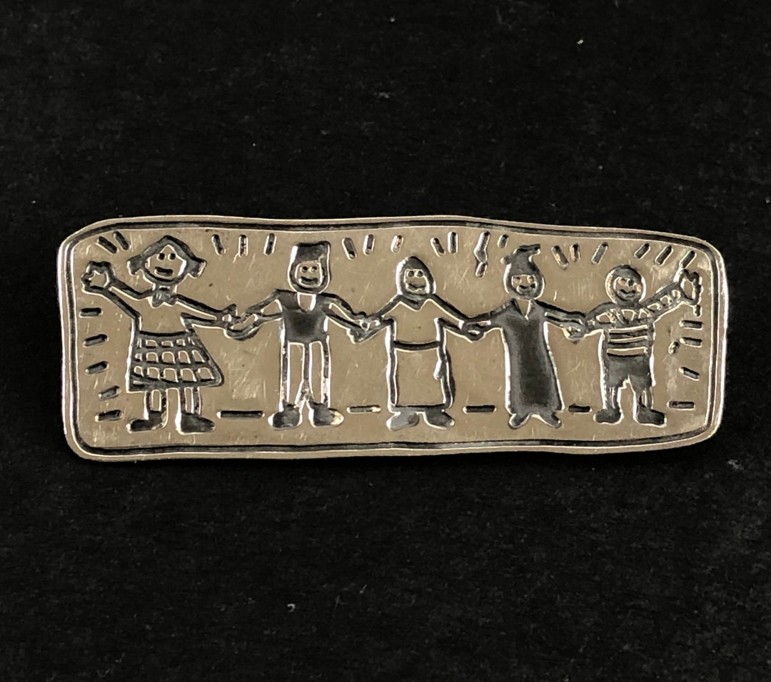 Vintage EFS Mexico 925 Sterling Silver Save the Children Brooch Pin ...