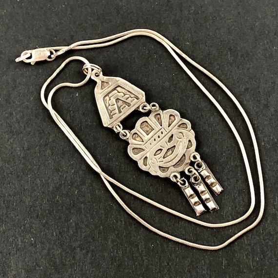 Vintage Aztec Pyramid Warrior Face Articulated Sterling Silver - Etsy