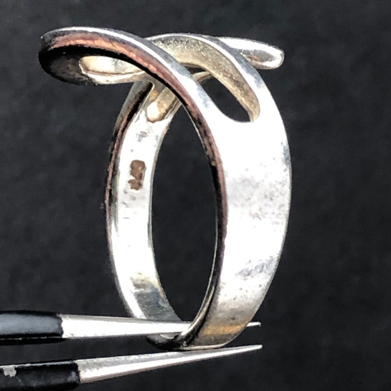 Modernist Minimalist Sterling Silver Bypass Ring / Si… - Gem