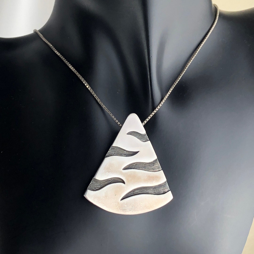 Dominique Dinouart Design Sterling Silver Pendant Necklace / Signed DDD Mexico 925 Pendant / 16 ...