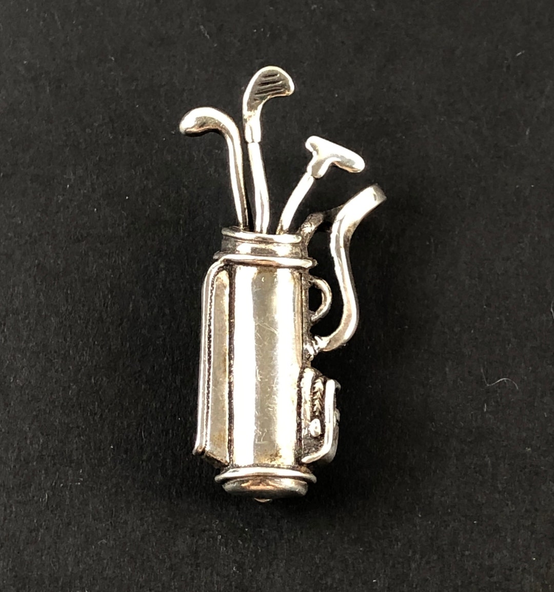 Vintage Taxco Mexico Sterling Silver Golf Bag and Clubs Brooch Pin ...