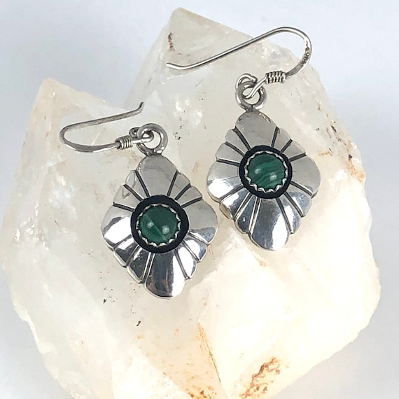 Vintage Sarah Dickens Navajo Malachite Sterling Silve… - Gem