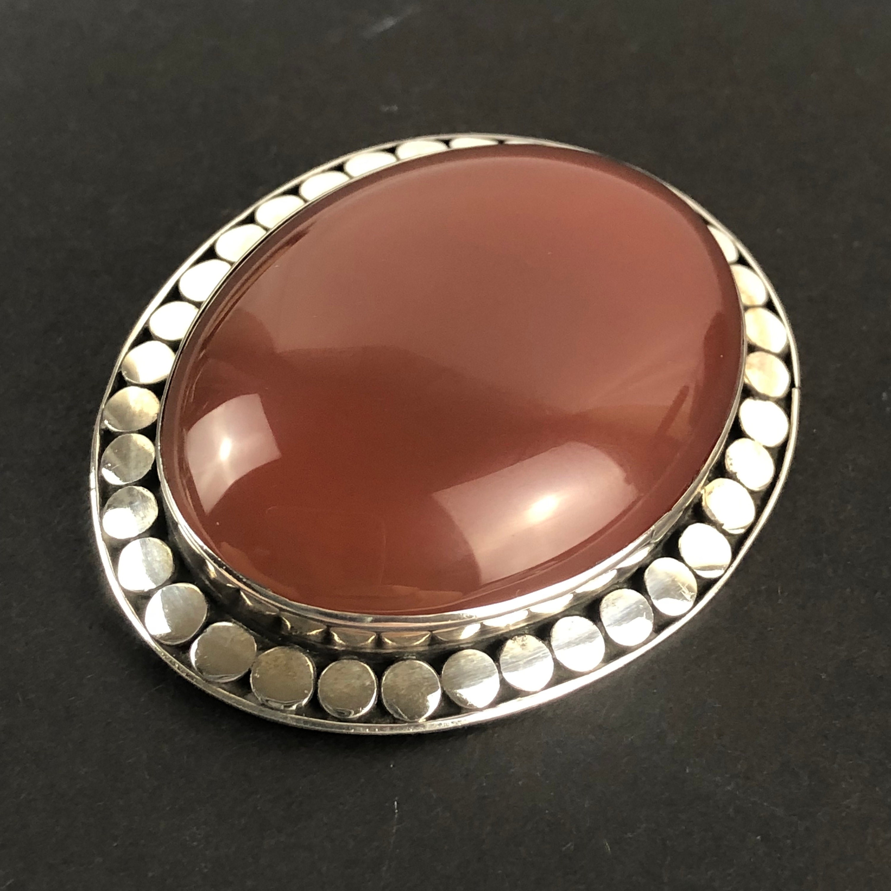 Large Oval Burnt Orange Carnelian Cabochon Sterling Silver - Etsy