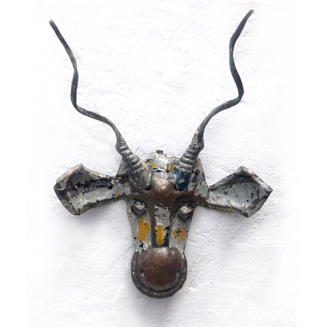 Kudu Metal Mask, African Animal Head, Unique Art, Wall Hanging, Made ...