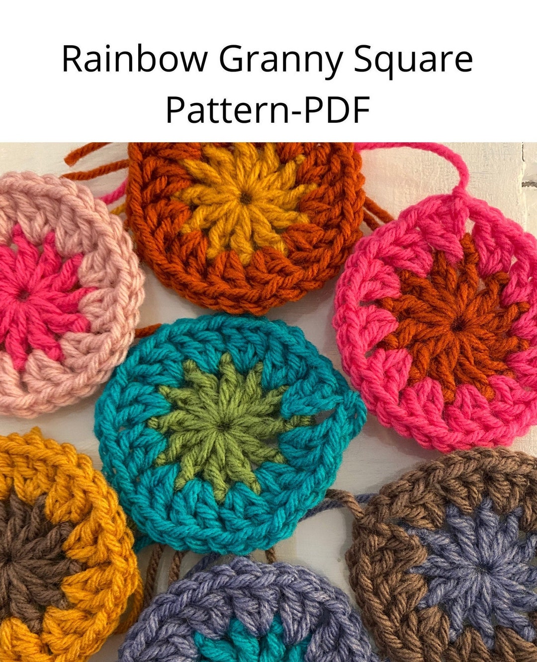 Rainbow Granny Square Pattern - PDF - Etsy