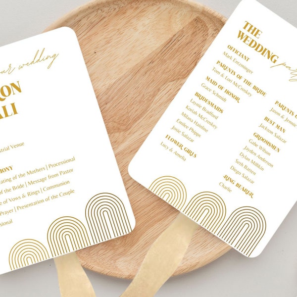 Wedding Fan Template Canva - Etsy