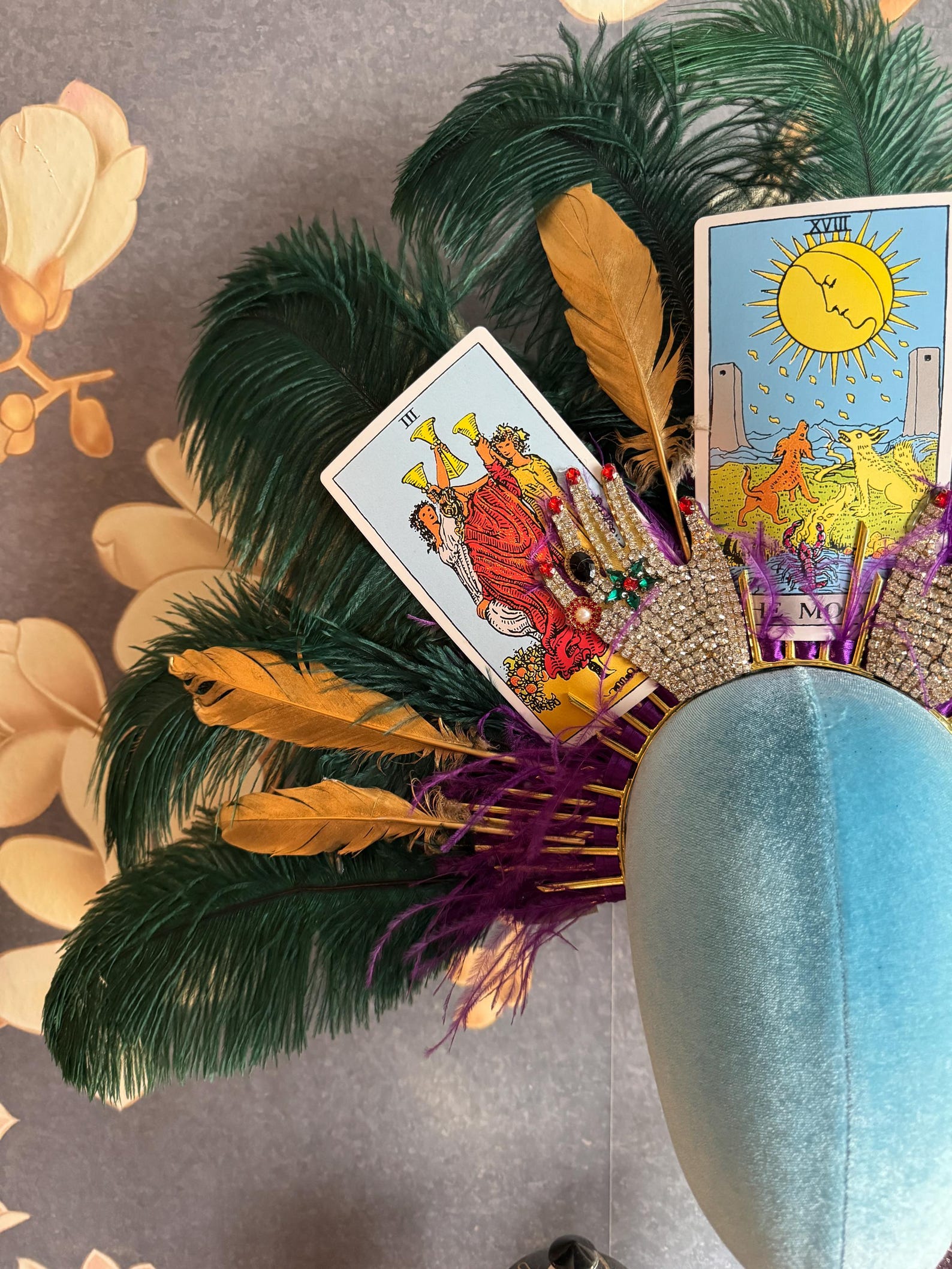 Tarot Headdress, Mardi Gras Headdress, Mardi Gras Headpiece, Tarot Card ...