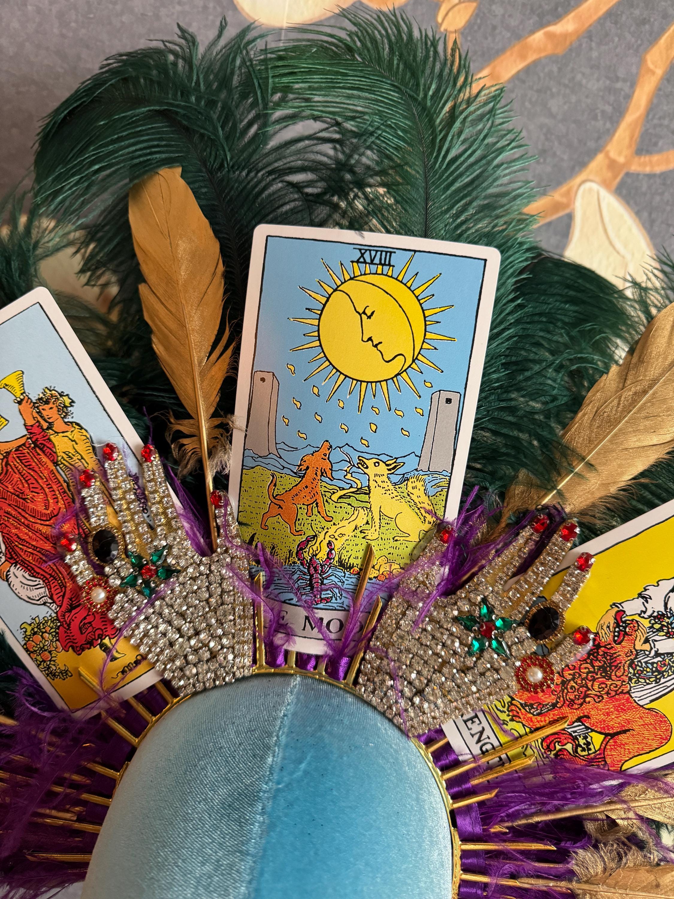 Tarot Headdress, Mardi Gras Headdress, Mardi Gras Headpiece, Tarot Card ...