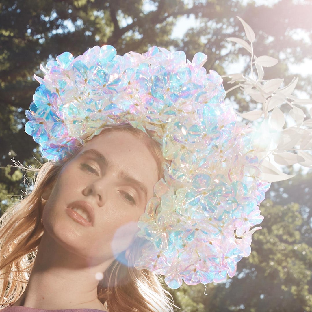 Holographic Flower Headdress, Flower Headpiece, Easter Headdress ...