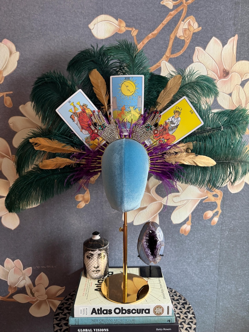 Tarot Headdress, Mardi Gras Headdress, Mardi Gras Headpiece, Tarot Card ...