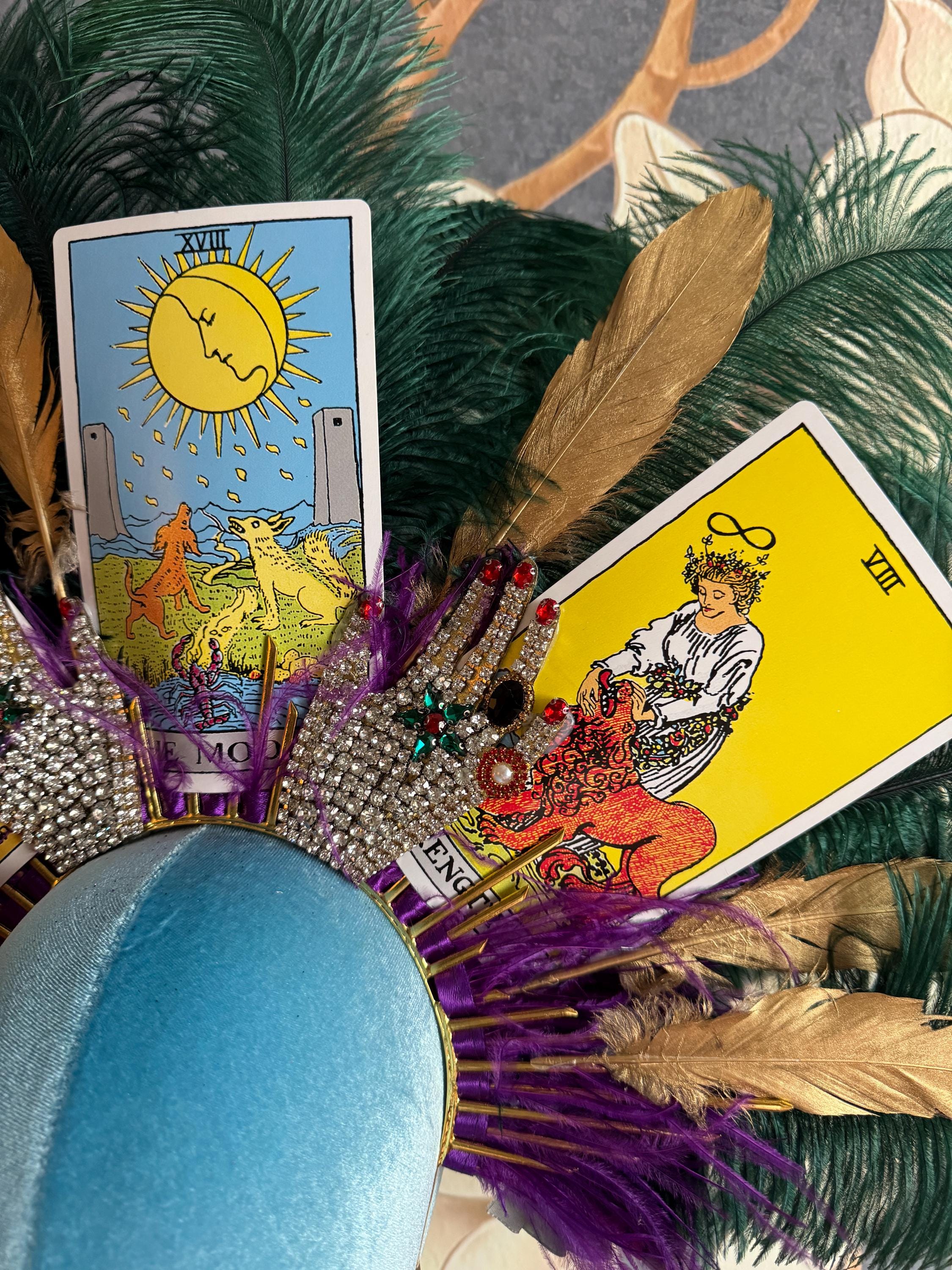 Tarot Headdress, Mardi Gras Headdress, Mardi Gras Headpiece, Tarot Card ...