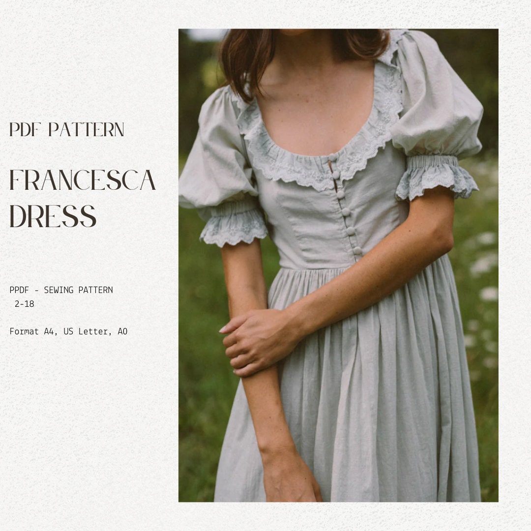 Cottage Dress Pattern Vintage Dress Milkmaid Dress Pattern Digital PDF ...