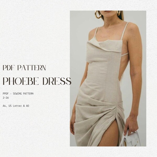 Draped Dress Pattern - Etsy