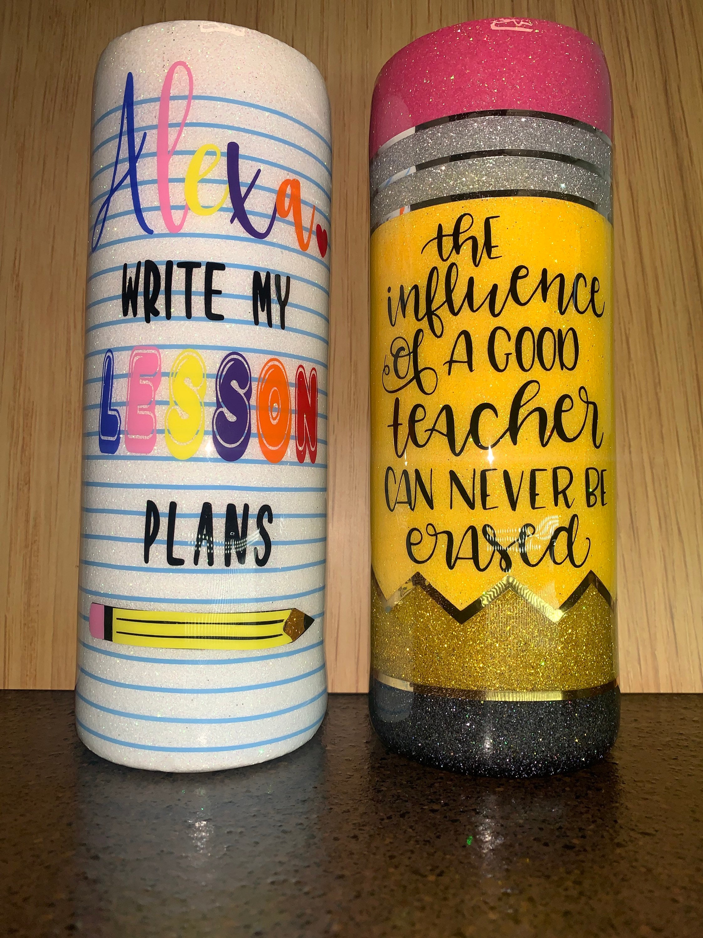 2 Tumblers Pencil Tumbler Composition Tumbler Teacher - Etsy