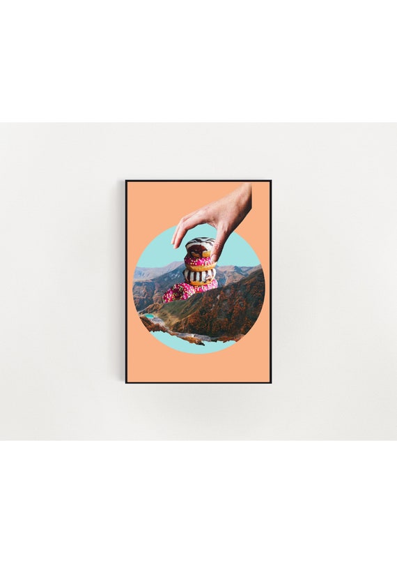 Dreamscape donut judge me quirky prints funky prints bold | Etsy