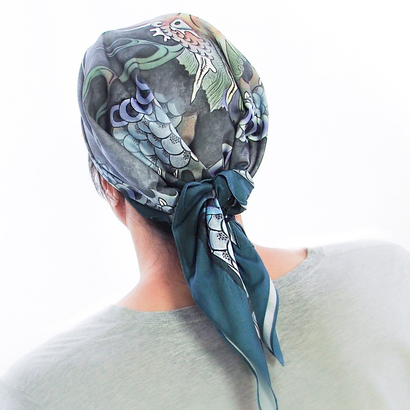 Blue Dragon Luxury Bandana Biker Durag Tattoo Headwrap KPOP Hanbok Evil ...