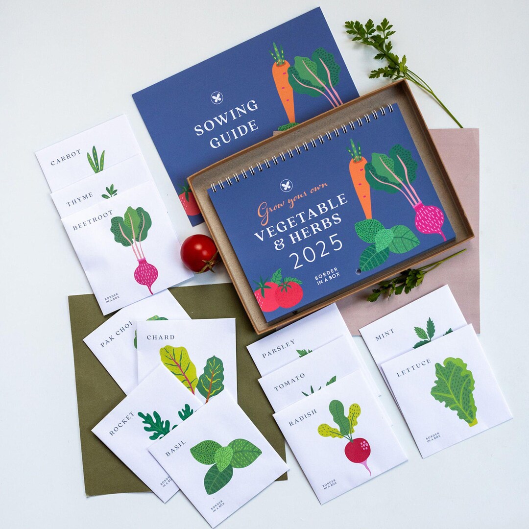 2025 Veg Seed Wall Calendar - A5 Opens to A4, 12 Packets of Seeds - Veg, Herbs & Salad, Plus ...