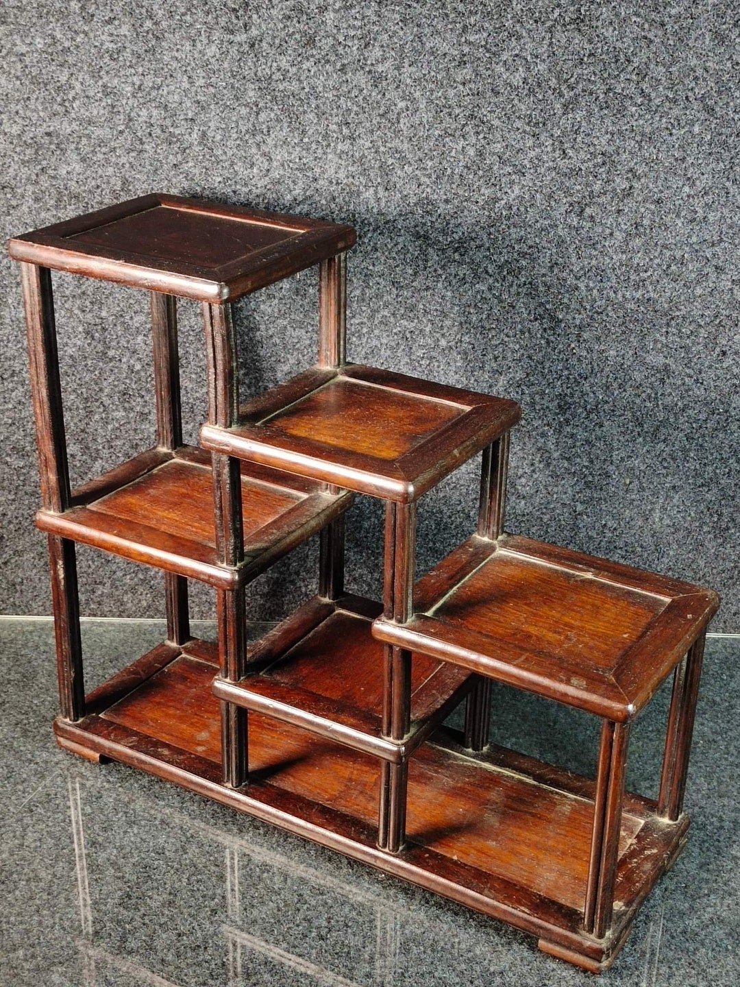 Chinese Antique Pure Hand-carved Rosewood Bogu Stand, Exquisite and ...