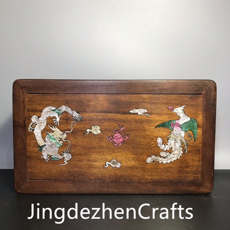 The Ancient Chinese Handmade Rosewood Inlaid Shell Tea Table - Etsy