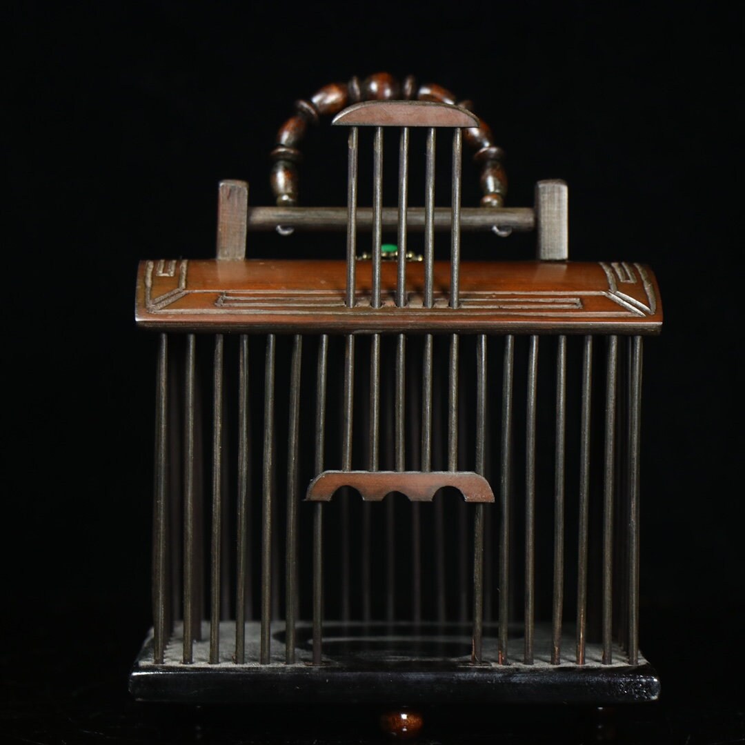 China's Ancient Natural Bamboo Cricket Cage Pure Hand Carved Patterns ...